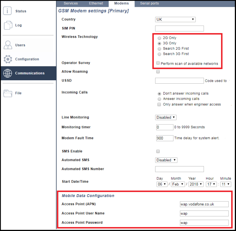 SPC Connect via GPRS Configuration – Vanderbilt SPC