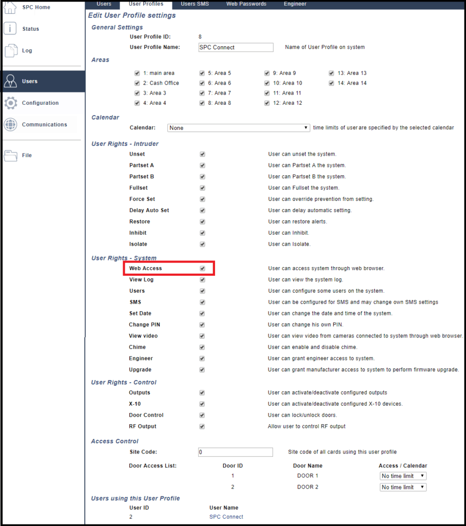 SPC Connect via GPRS Configuration – Vanderbilt SPC